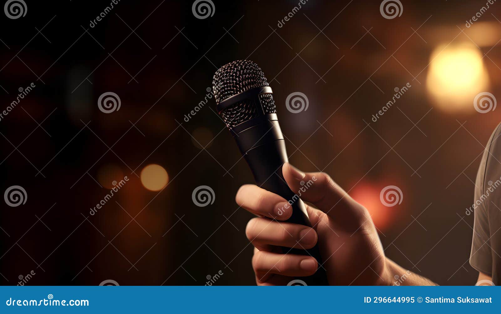 Hand Singer Holding Microphone Stock Illustration - Illustration of ...