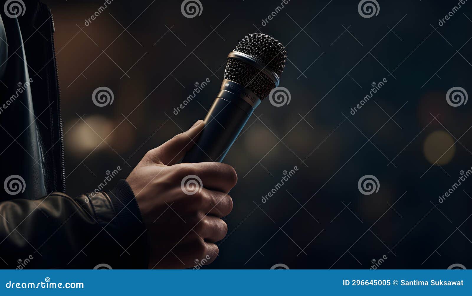 Hand Singer Holding Microphone Stock Illustration - Illustration of ...
