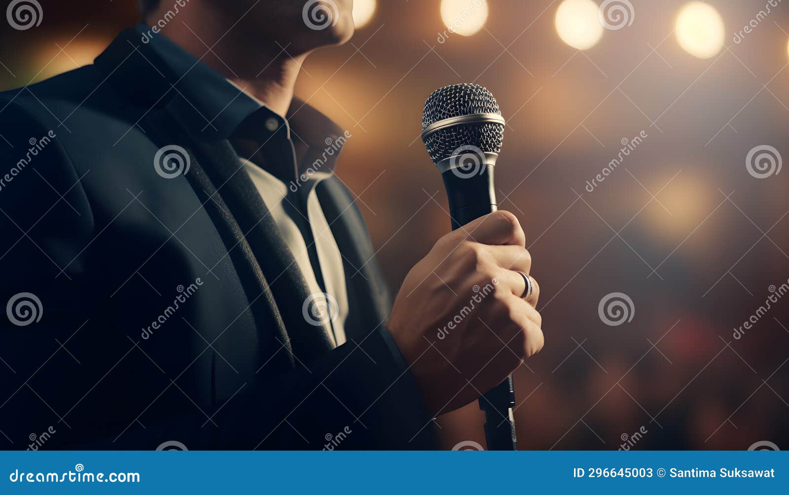Hand Singer Holding Microphone Stock Illustration - Illustration of ...