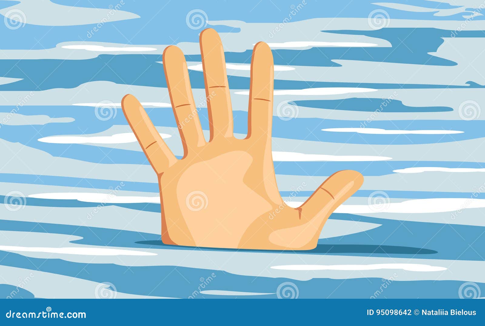 Hand Of A Sinking Man. Hopelessness Vector Illustration | CartoonDealer ...