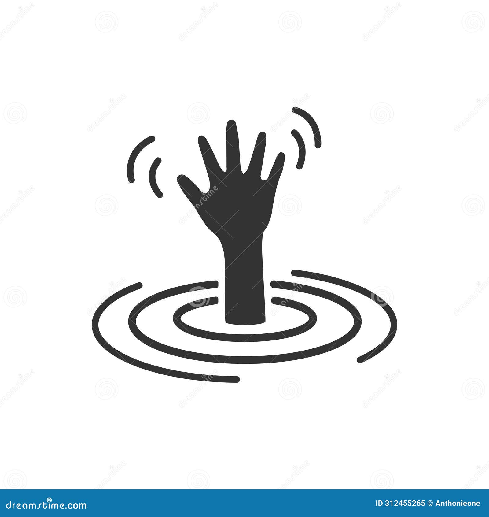 Drowning Victim In Red Heart Vector Illustration Sketch Doodle Hand ...