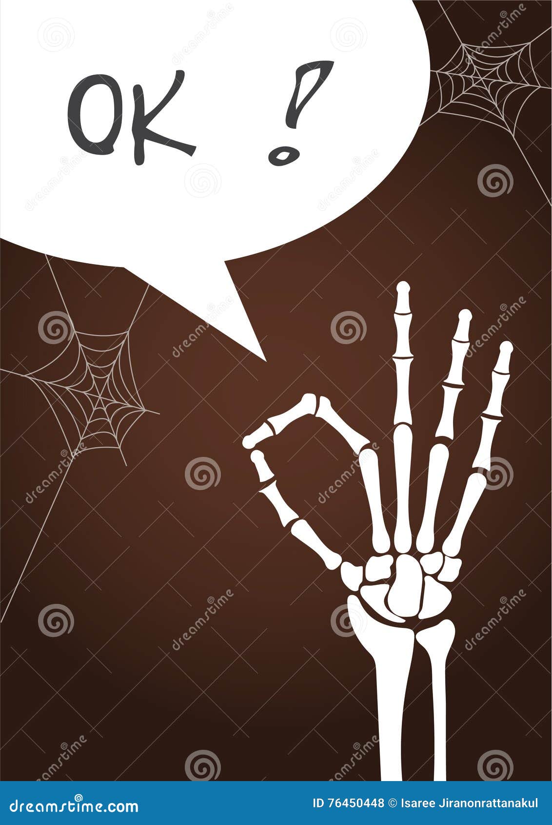 Hand Skeleton with Text , Design for Halloween Poster,card,Vector ...