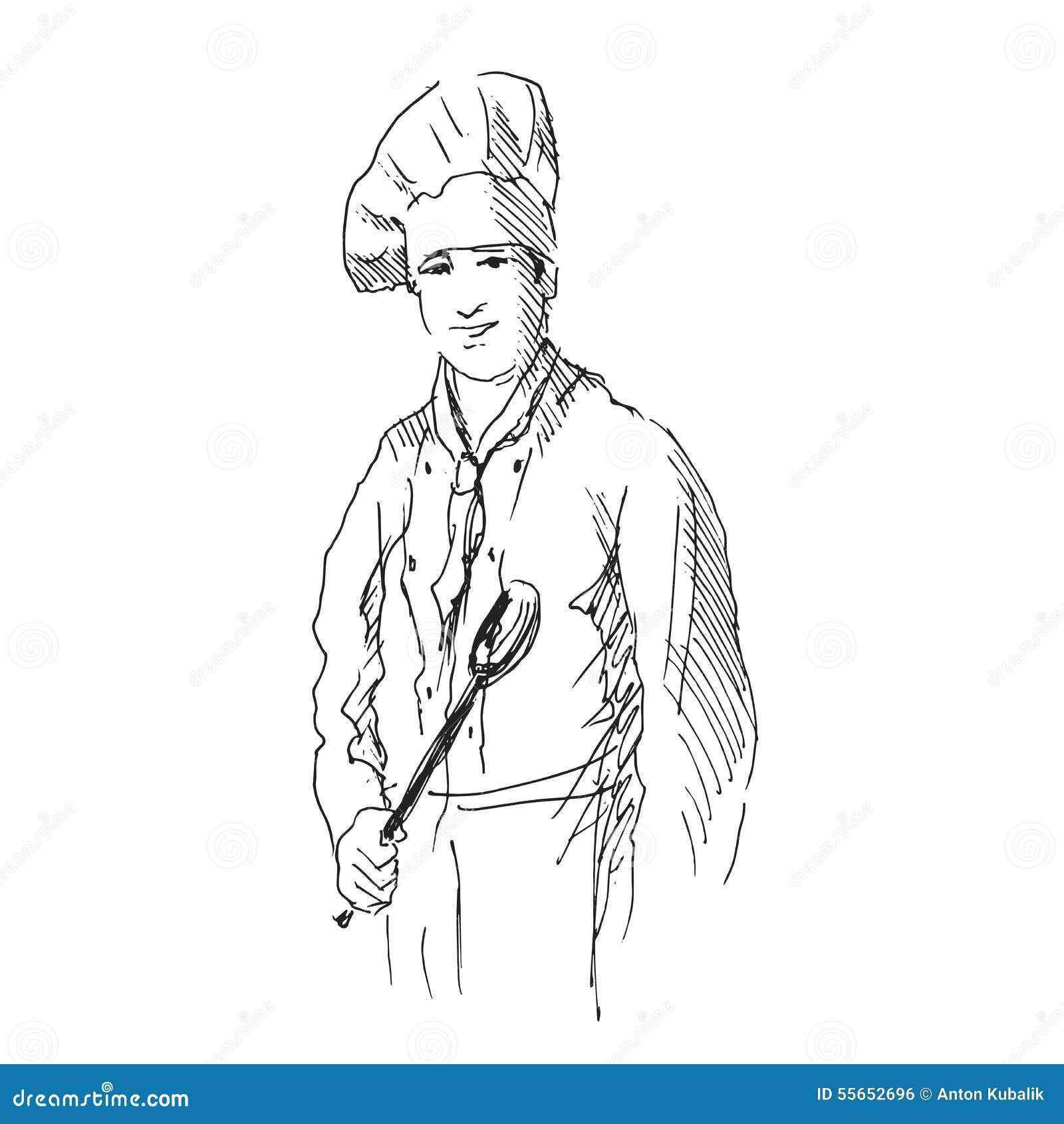 Hand sketch chef stock vector. Illustration of chef, food - 55652696