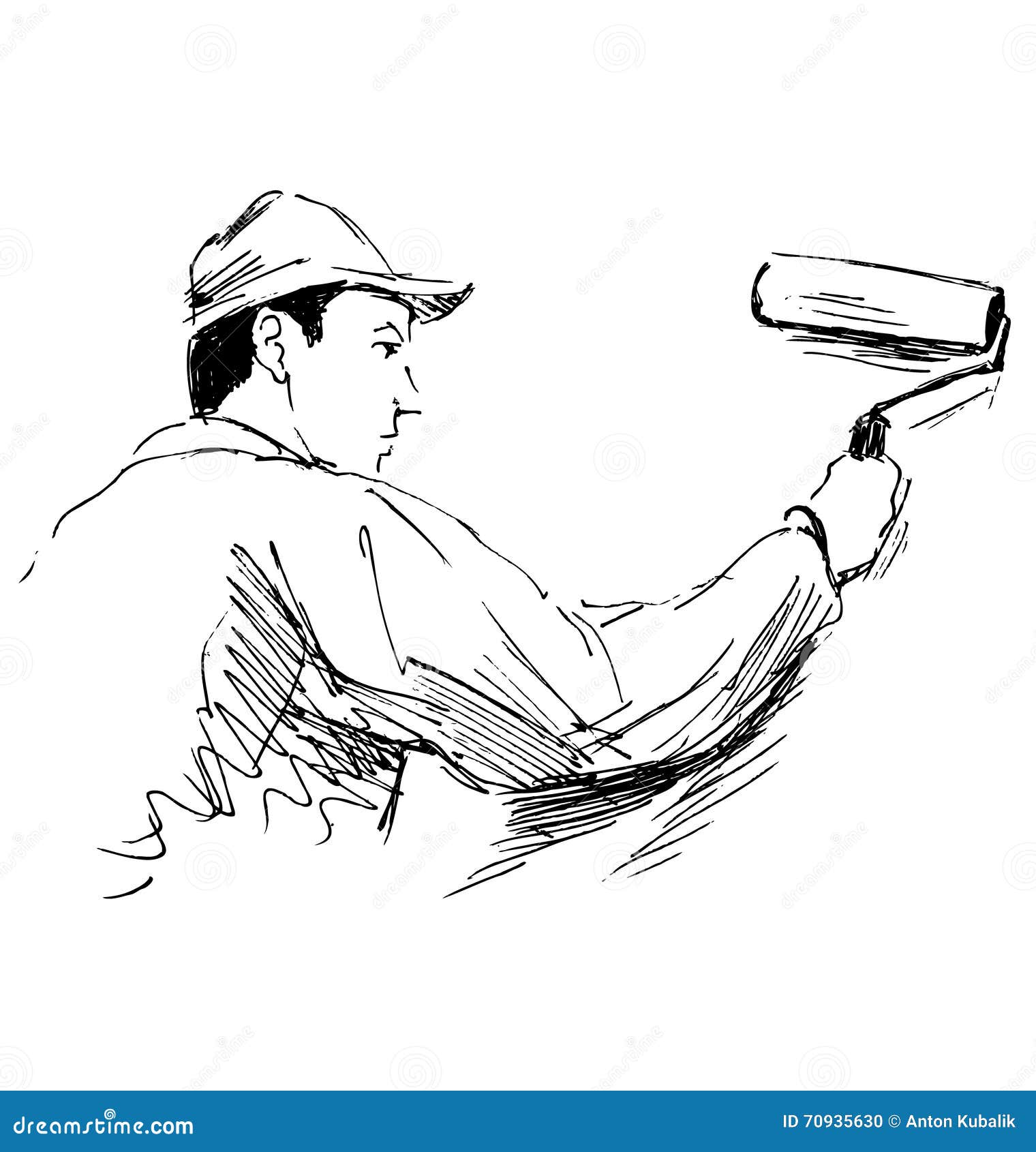 Hand sketch decorator stock vector. Illustration of decoration - 70935630