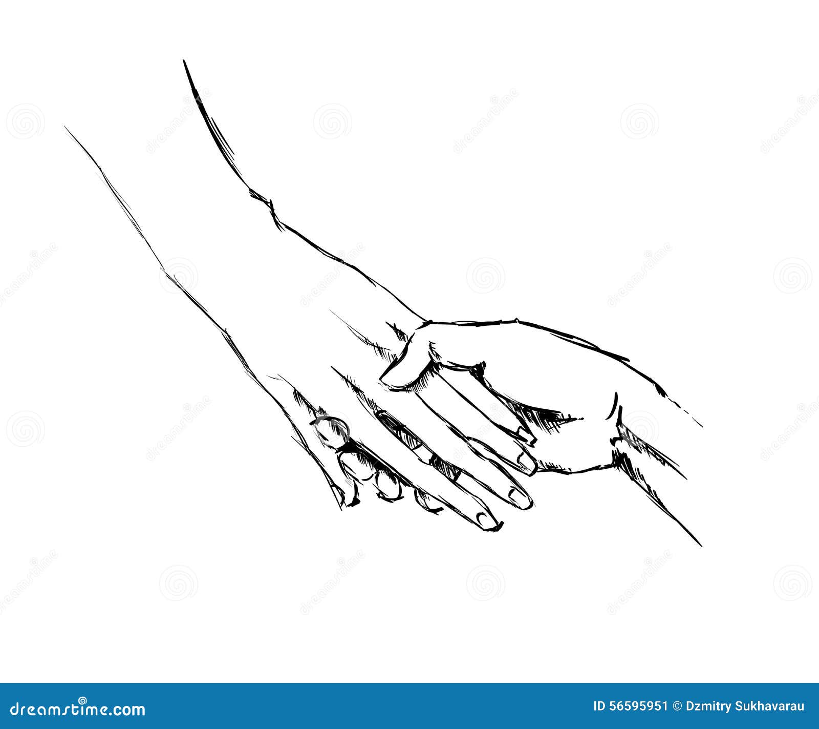 Hand Sketch Holding Hands Stock Illustration - Image: 56595951 Hand Sketch Holding Hands Stock Illustration - Image: 56595951
