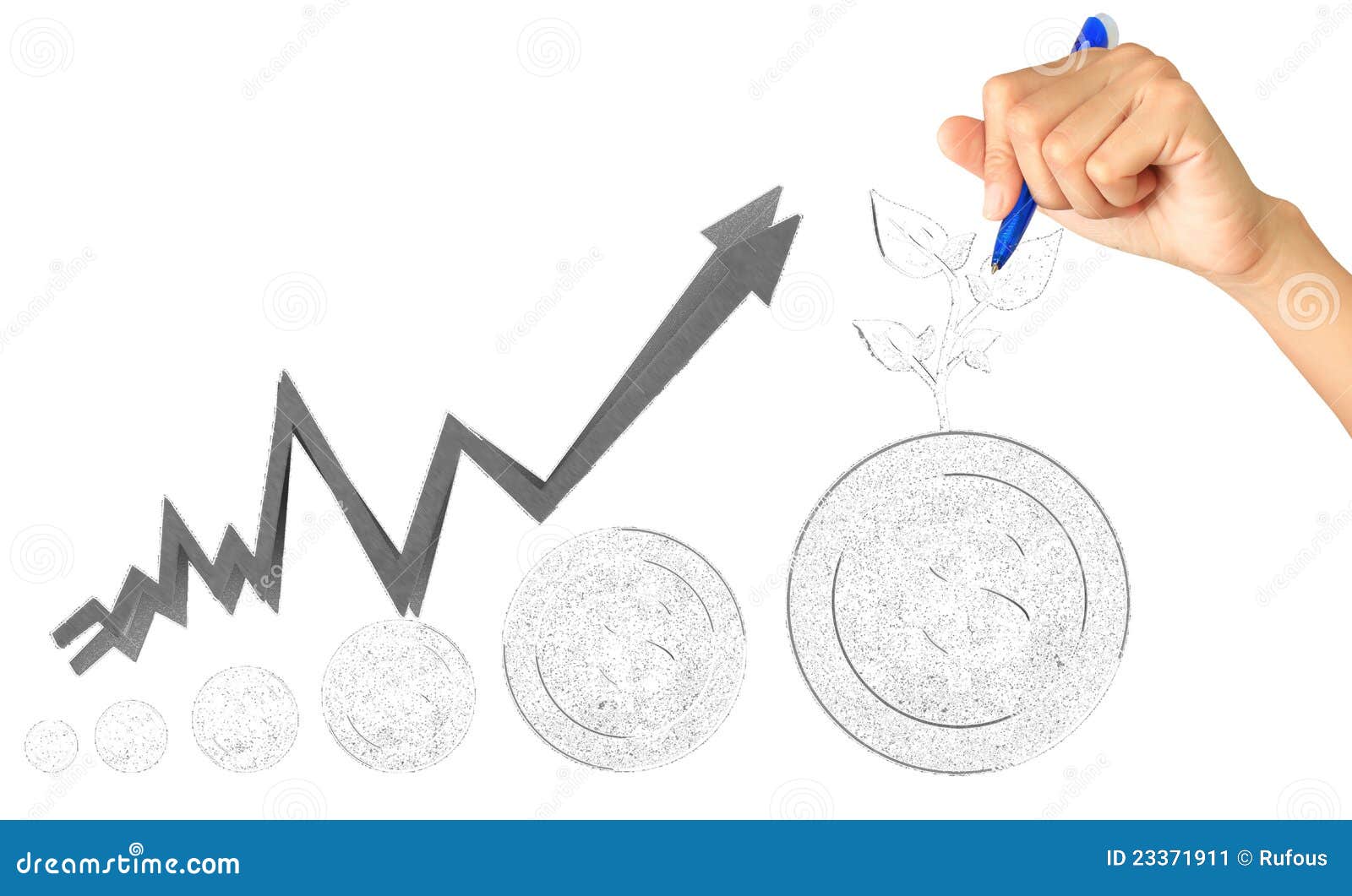 Hand Sketch Increase Your Savings Stock Image - Image of graphic ...