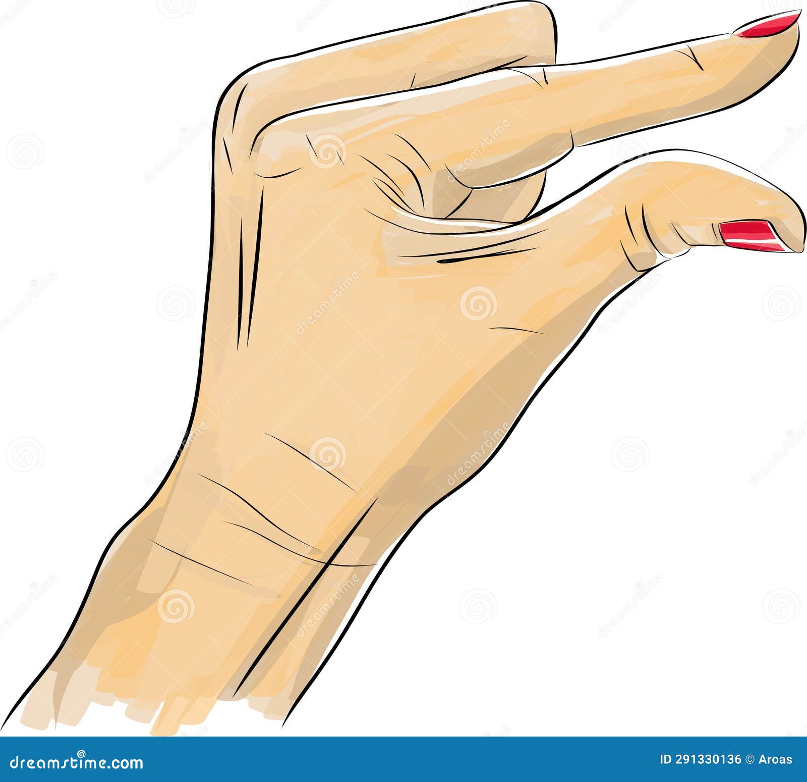 Hand Sketch Making a Minimum Amount Gesture, Small Size, Dissatisfied ...