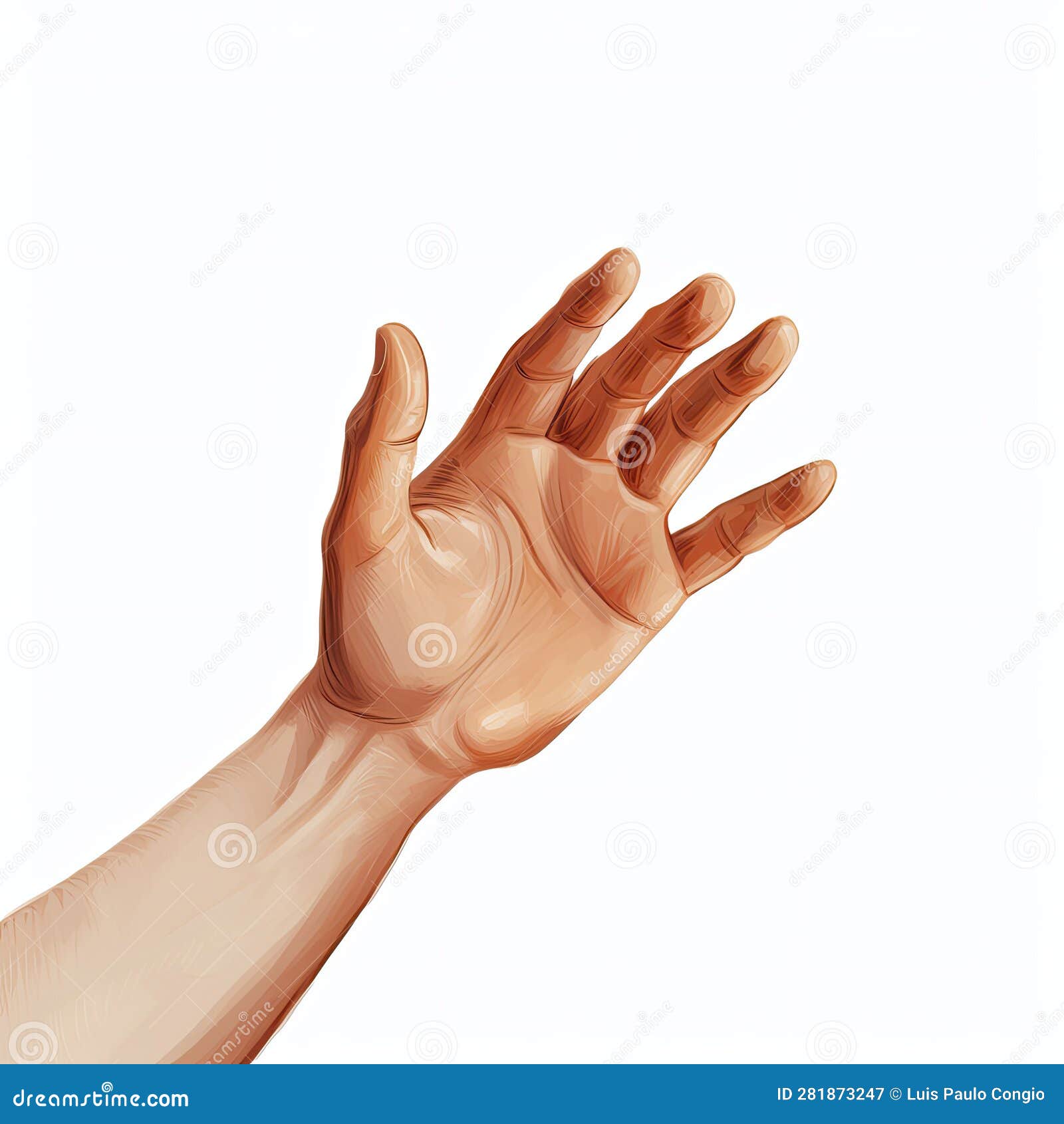 A Hand Sketch Reaching for an Object in the Distance Stock Image ...