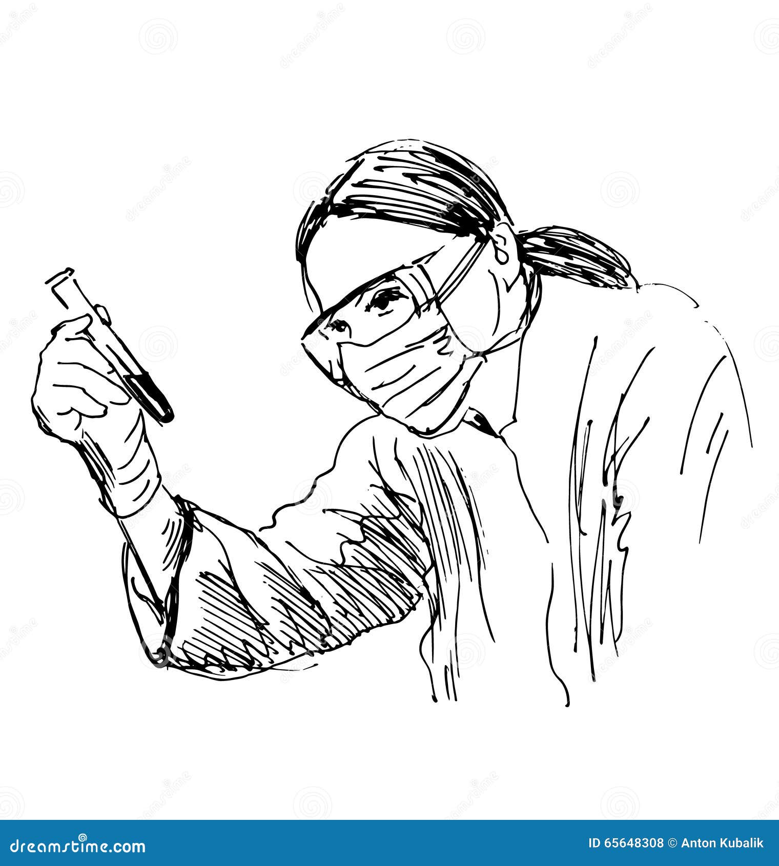 Hand sketch scientist stock vector. Illustration of chemist - 65648308 Hand sketch scientist stock vector. Illustration of chemist - 65648308