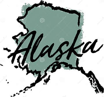 Hand Drawn Alaska State Design Stock Vector - Illustration of pencil ...