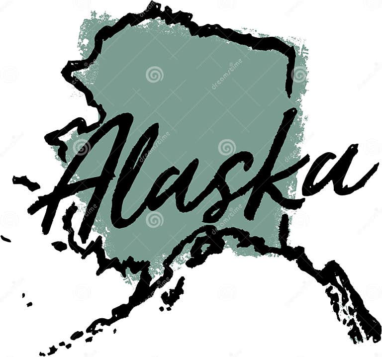 Hand Drawn Alaska State Design Stock Vector - Illustration of pencil ...