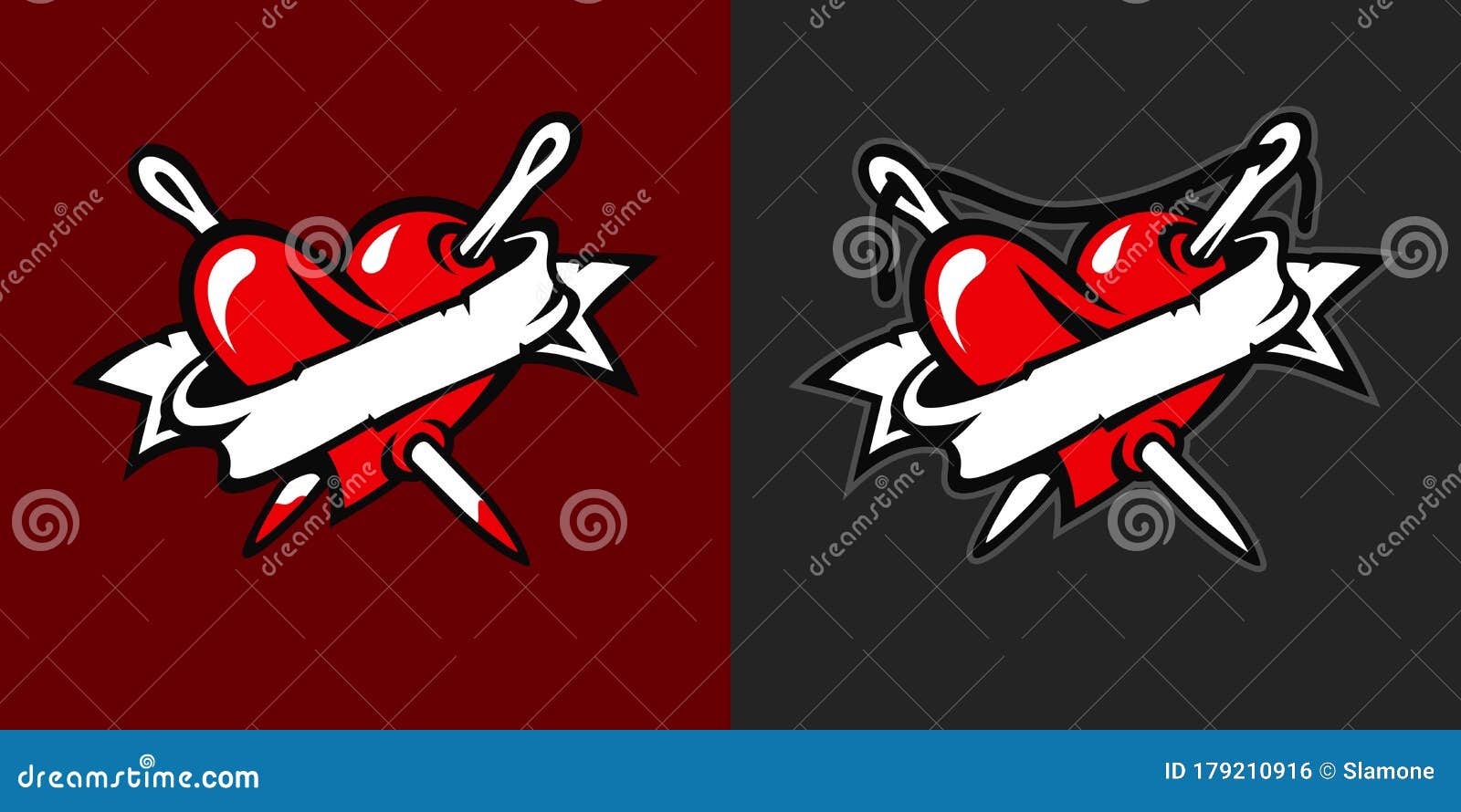 Hand Sketched Heart with Two Needles Vector Illustration Stock Vector ...