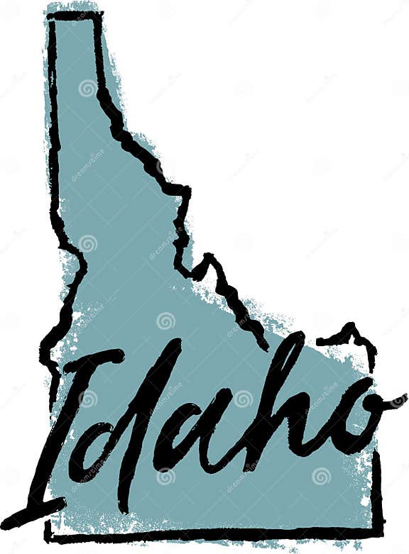 Hand Drawn Idaho State Design Stock Vector - Illustration of sketch ...