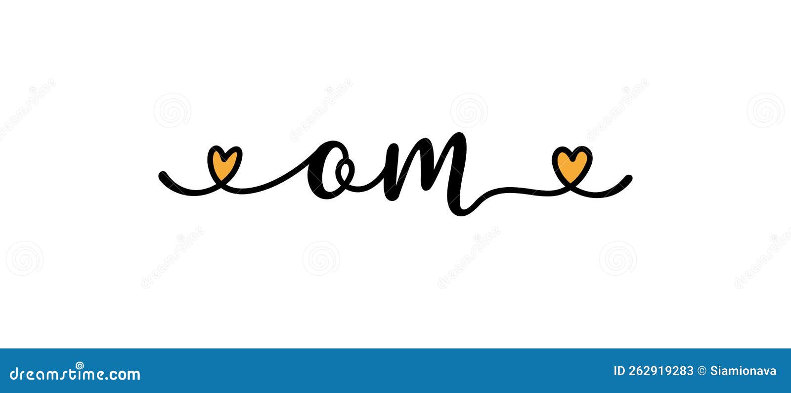 Hand Sketched OM Word As Ad, Web Banner Stock Vector - Illustration of ...