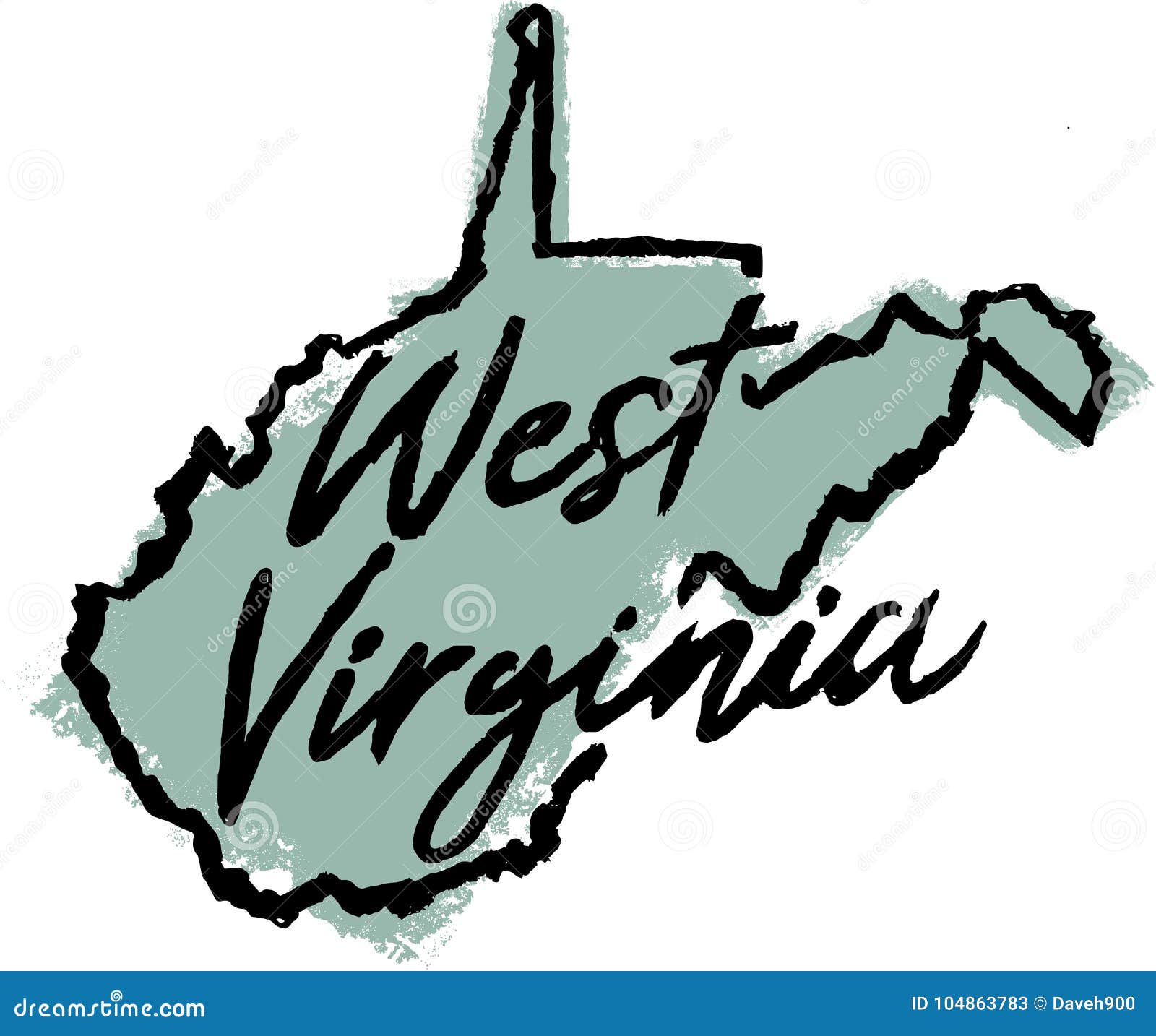 Virginia State Detailed Editable Map Vector Illustration ...