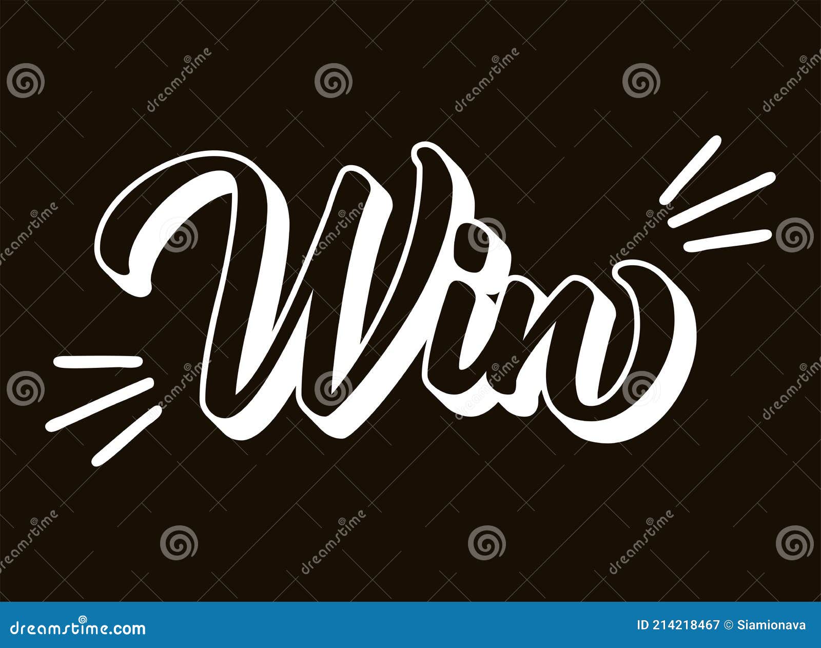 Hand Sketched WIN Word As Ad, Web Banner. Lettering for Header ...