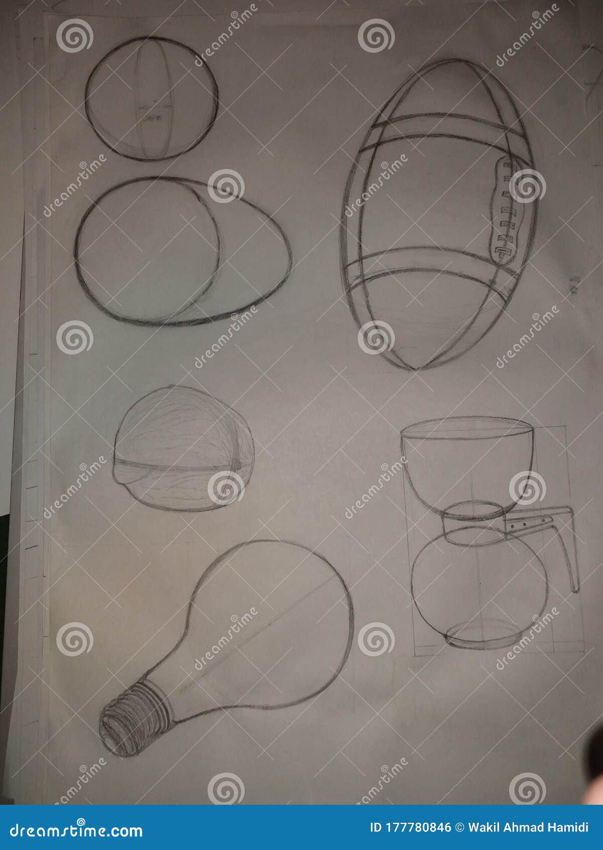 Hand Sketching of Organic Forms Stock Photo - Image of sketching ...