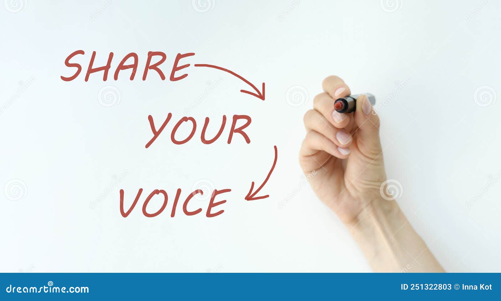Hand Sketching Share Your Voice Speech Bubble Concept with Read Marker ...