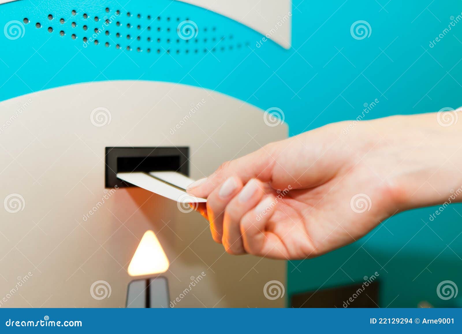 Hand is Slipping Parking Ticket into Pay Machine Stock Photo - Image of ...