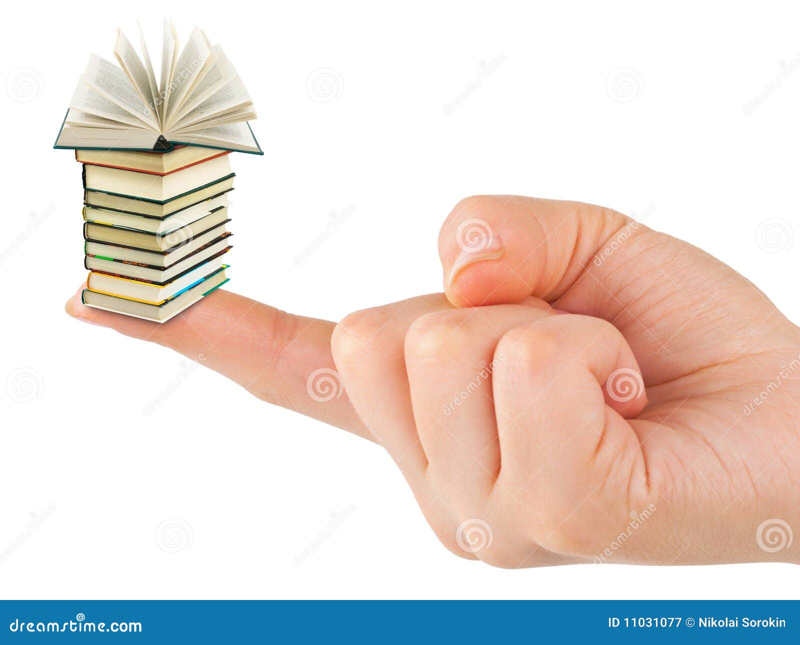 Hand and small books stock image. Image of finger, manual - 11031077