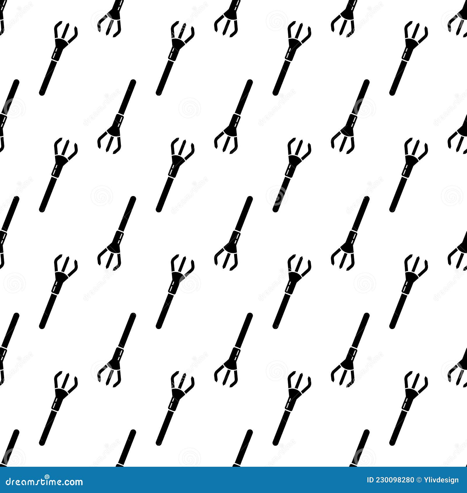 Hand Small Rake Pattern Seamless Vector Stock Vector - Illustration of ...