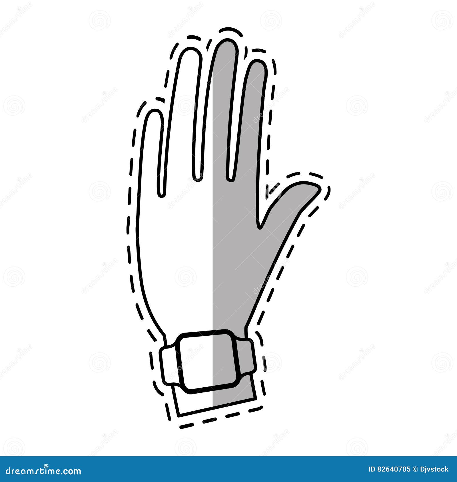 Hand with Smart Watch Trendy Wearable Shadow Stock Illustration ...