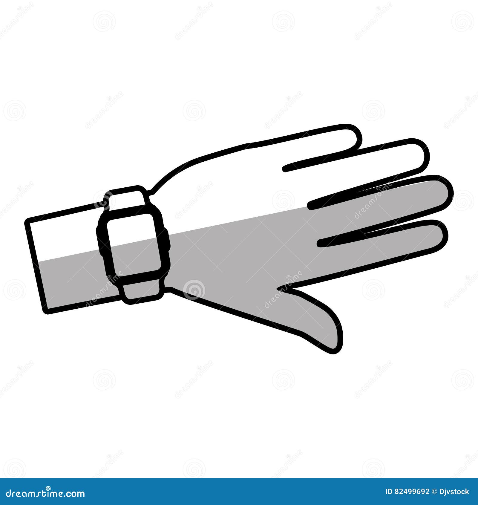 Hand Smart Watch Wearable Technology Shadow Stock Vector - Illustration ...