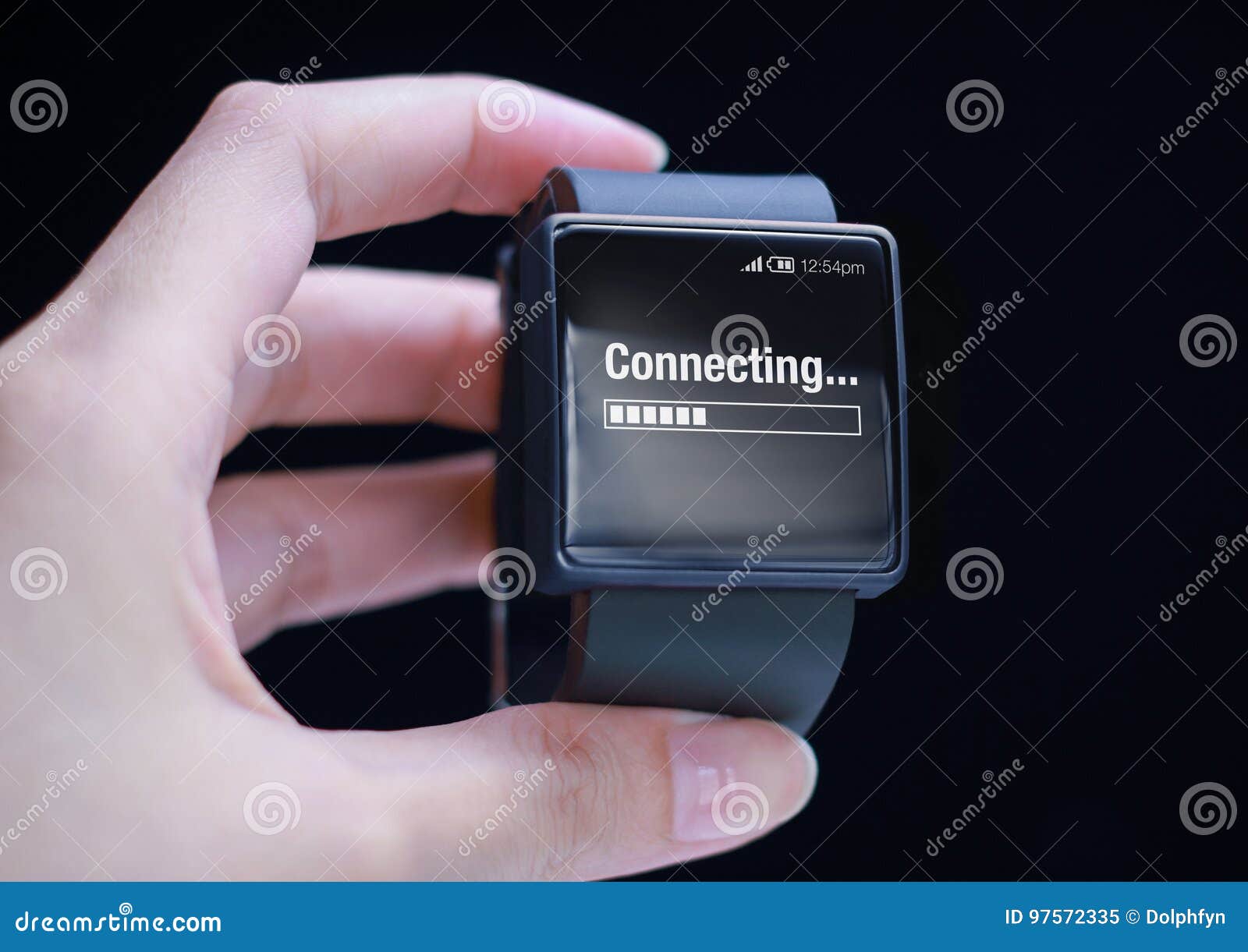 Hand with smartwatch. stock image. Image of wearing, technology - 97572335