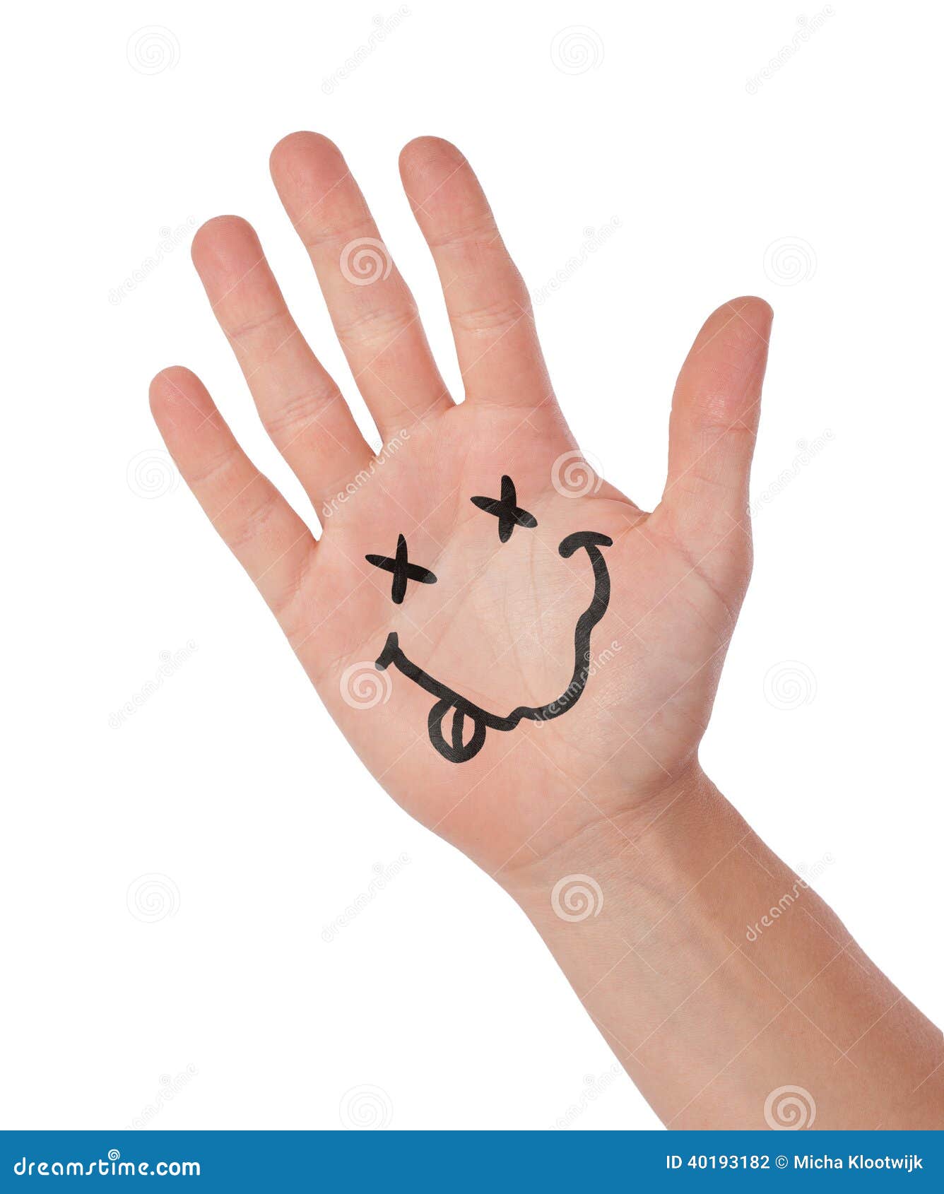 Hand with Smiley Isolated on White, Concept of Communication Stock ...