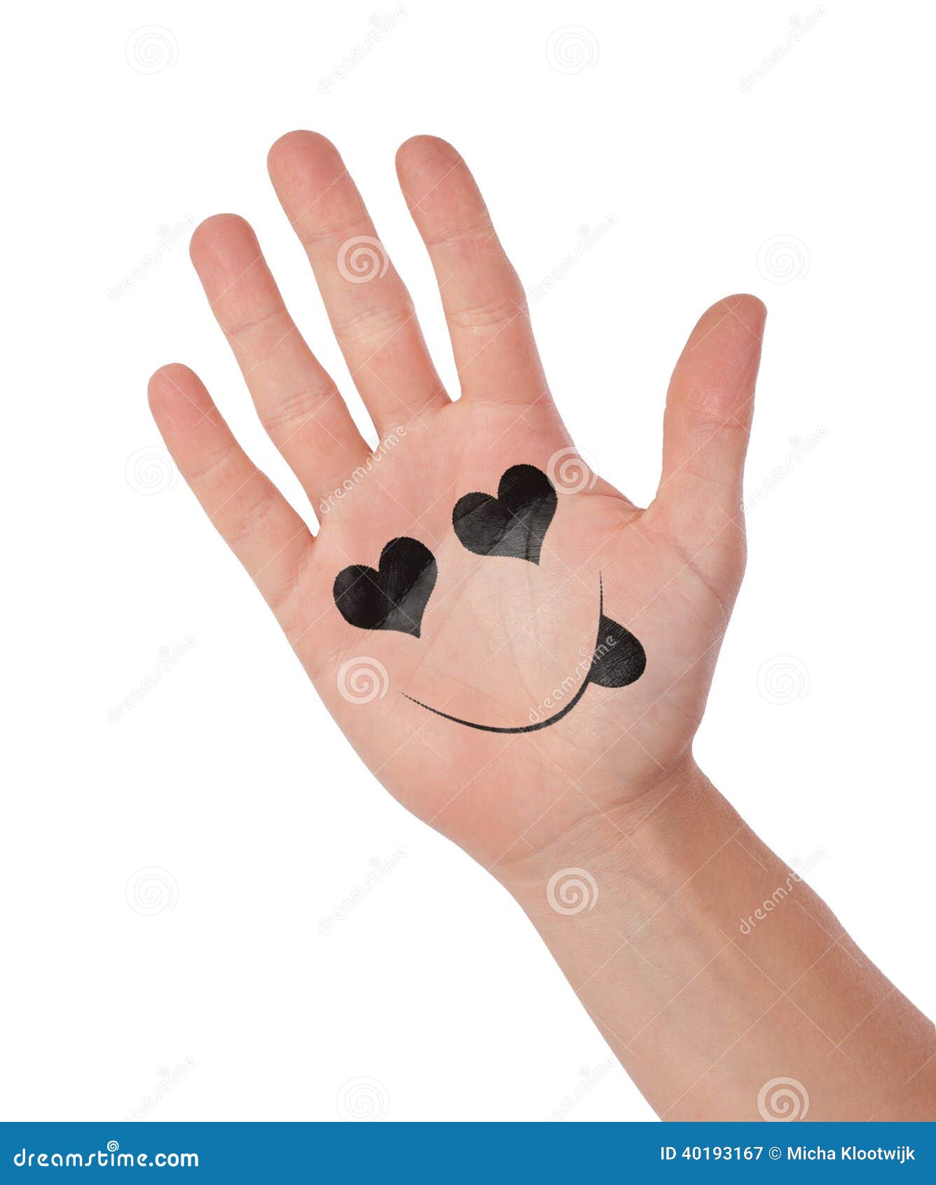 Hand with Smiley Isolated on White, Concept of Communication Stock ...