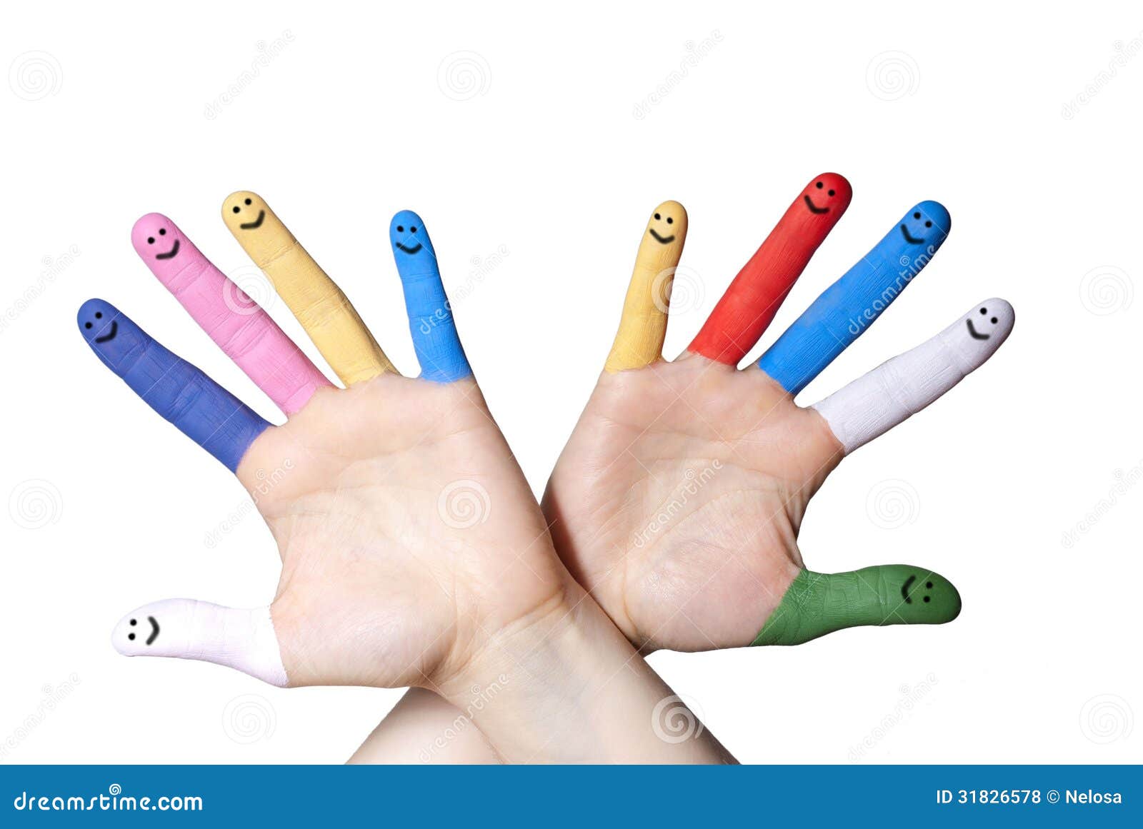 Hand with smiling fingers stock photo. Image of copyspace - 31826578