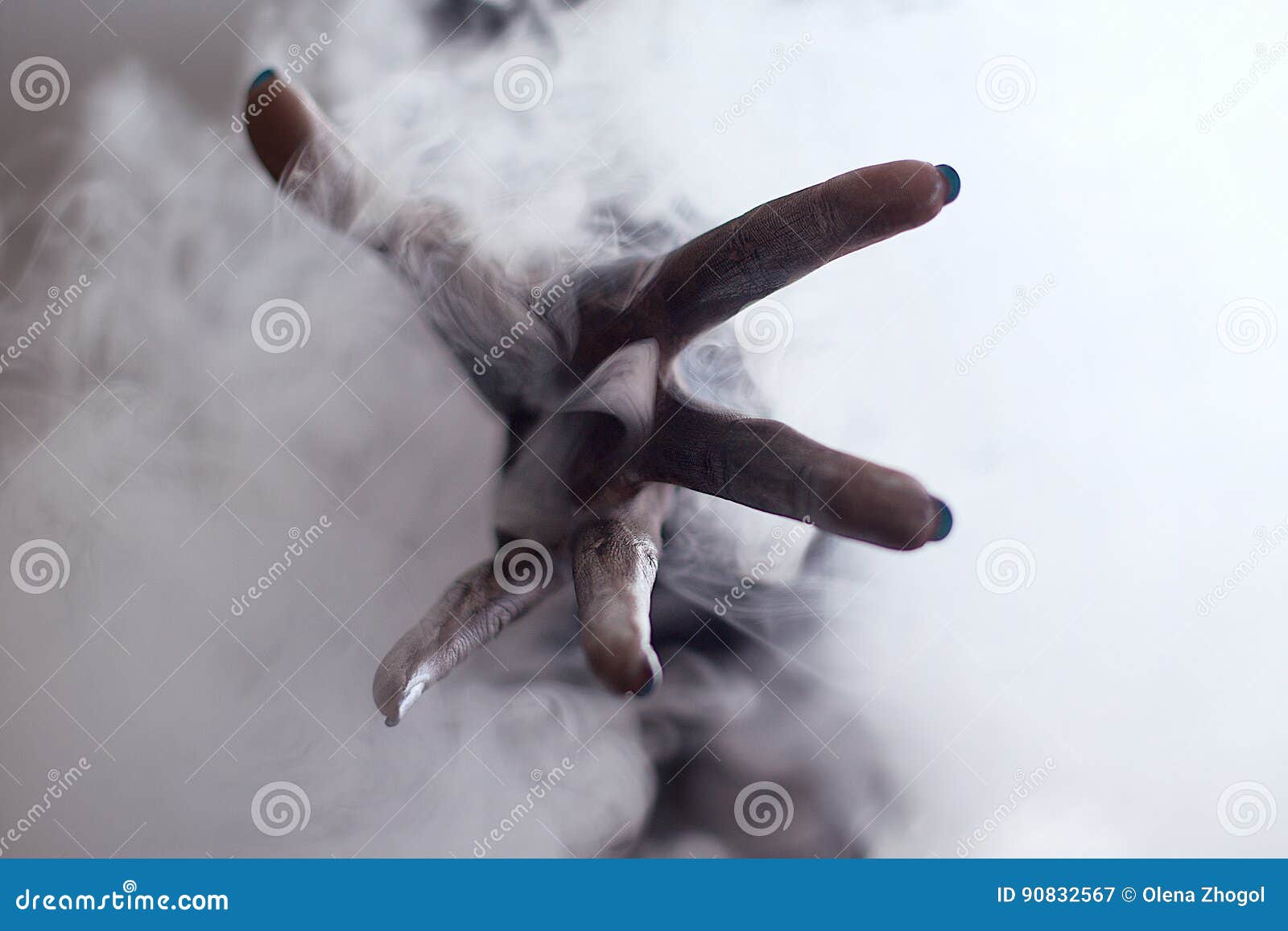 Hand in smoke stock image. Image of makeup, smoke, female - 90832567