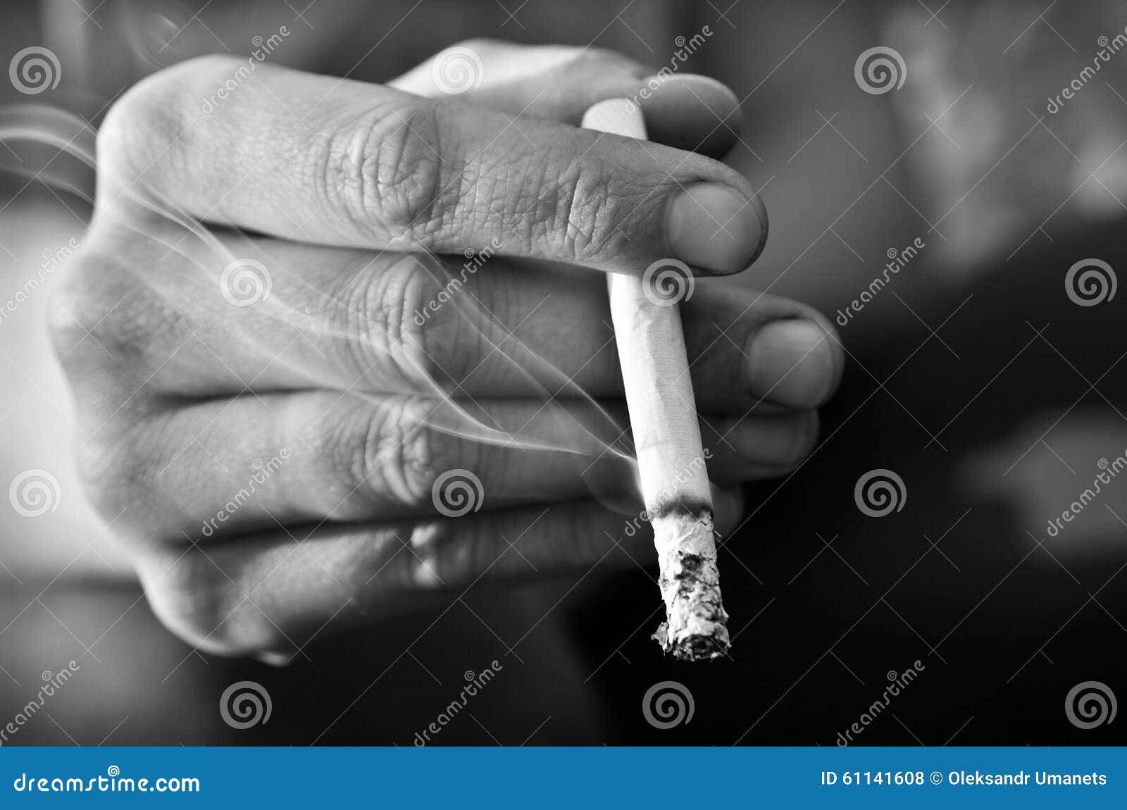 Hand Smoker Holding a Lighted, Smoking a Cigarette Stock Photo - Image ...