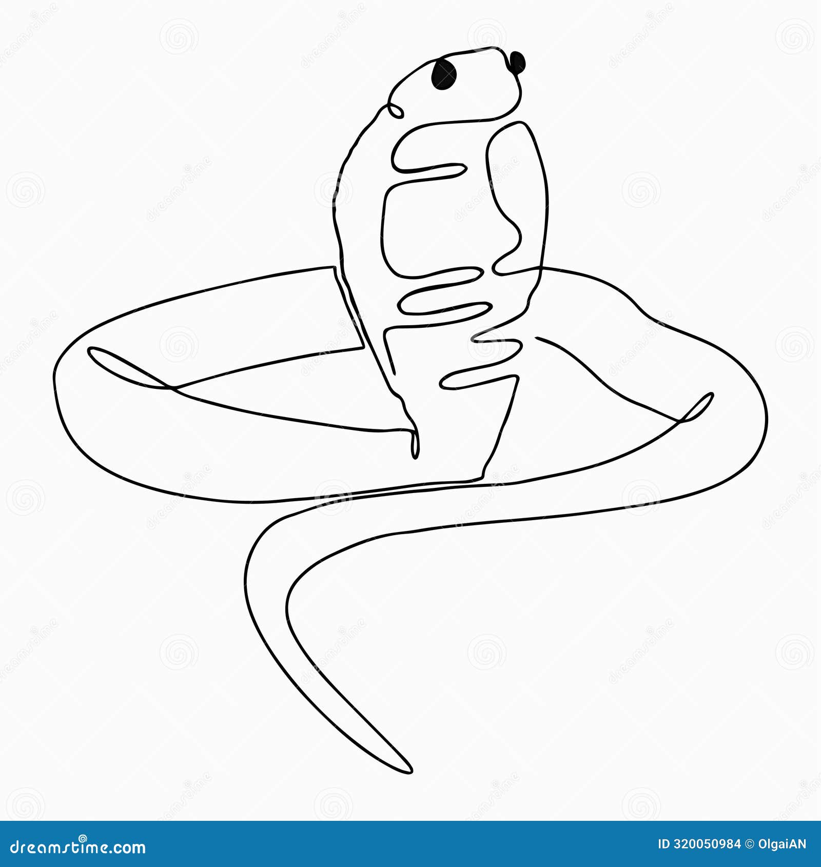 Hand Snake. Symbol of 2025. Vector Illustration. Stock Vector ...