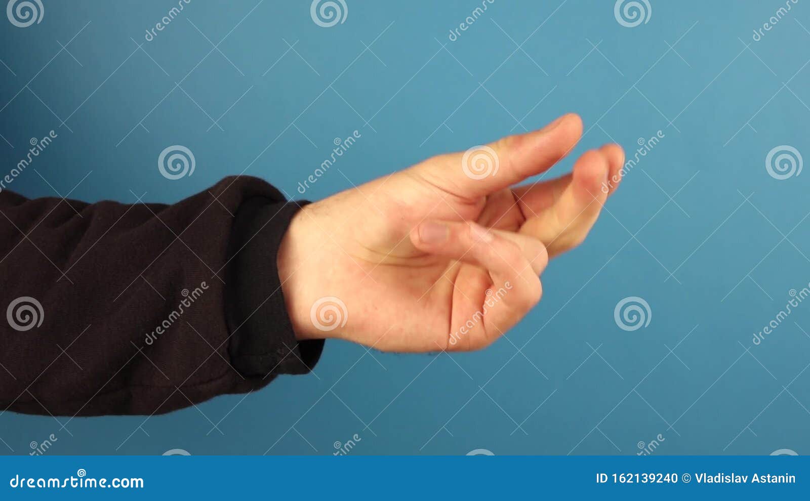 Hand with Snapping Fingers on Blue Screen Background. Stock Footage ...
