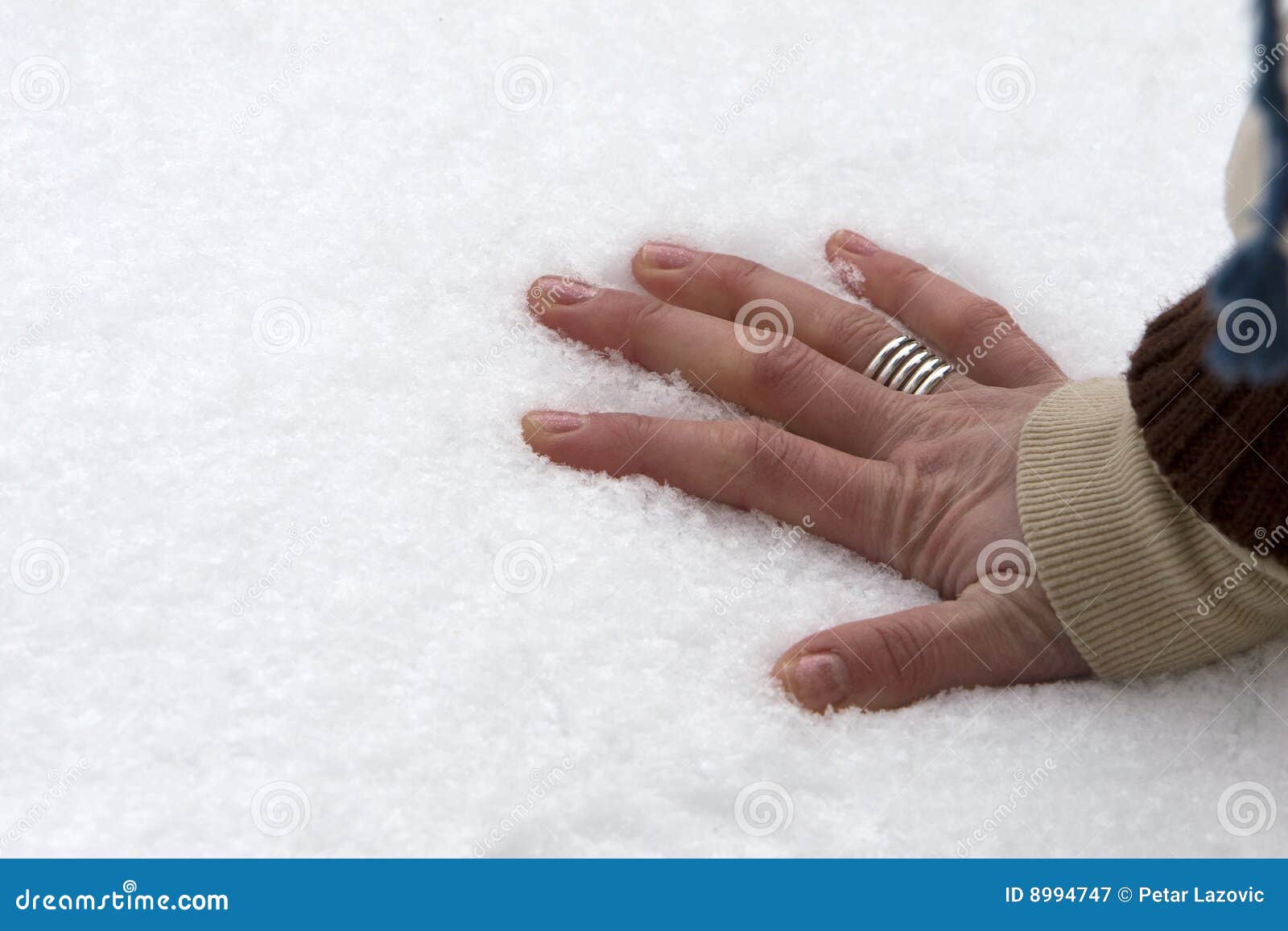 Hand on Snow stock image. Image of fingers, snow, hand - 8994747