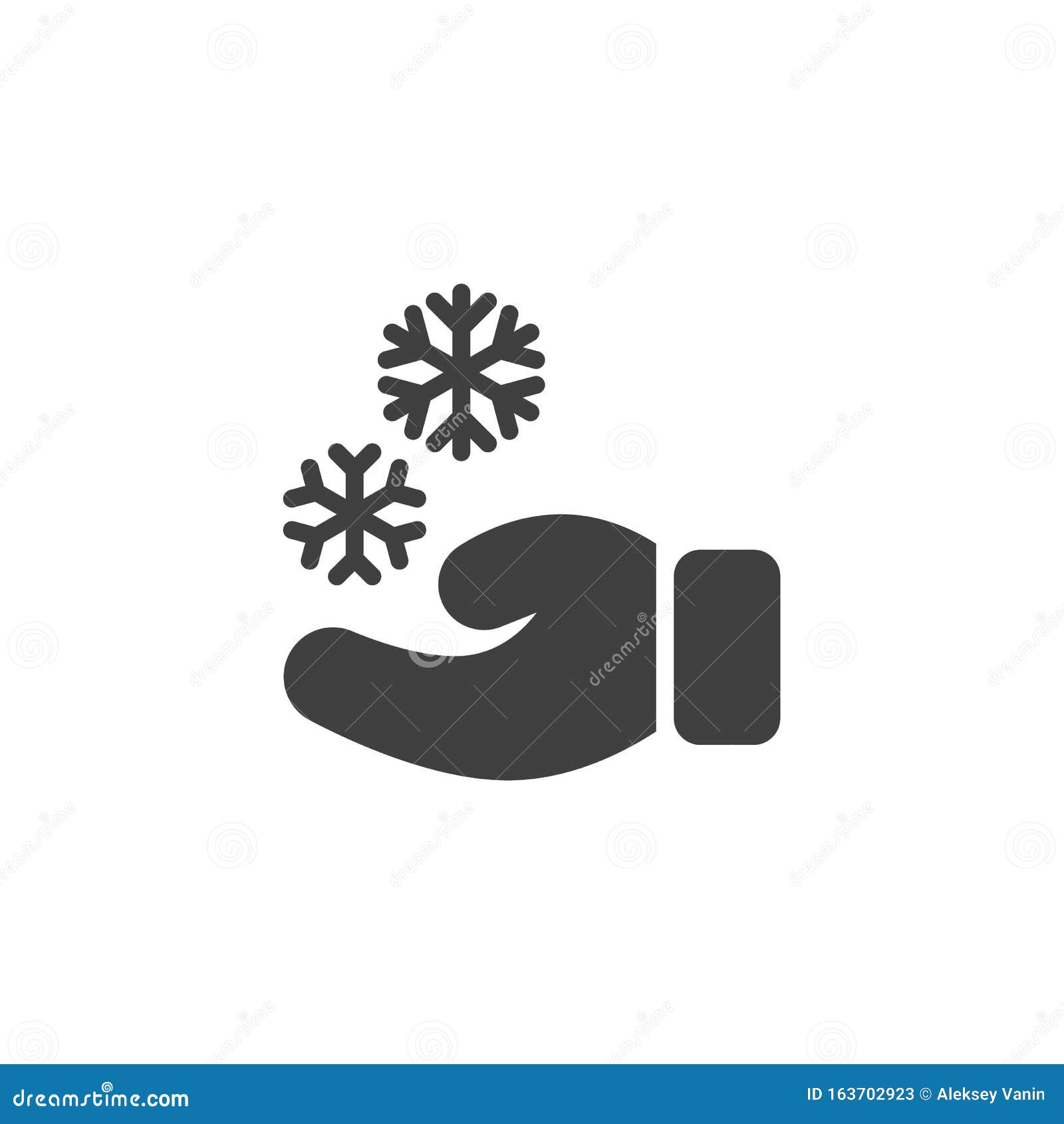Hand and Snowflake Vector Icon Stock Vector - Illustration of design ...