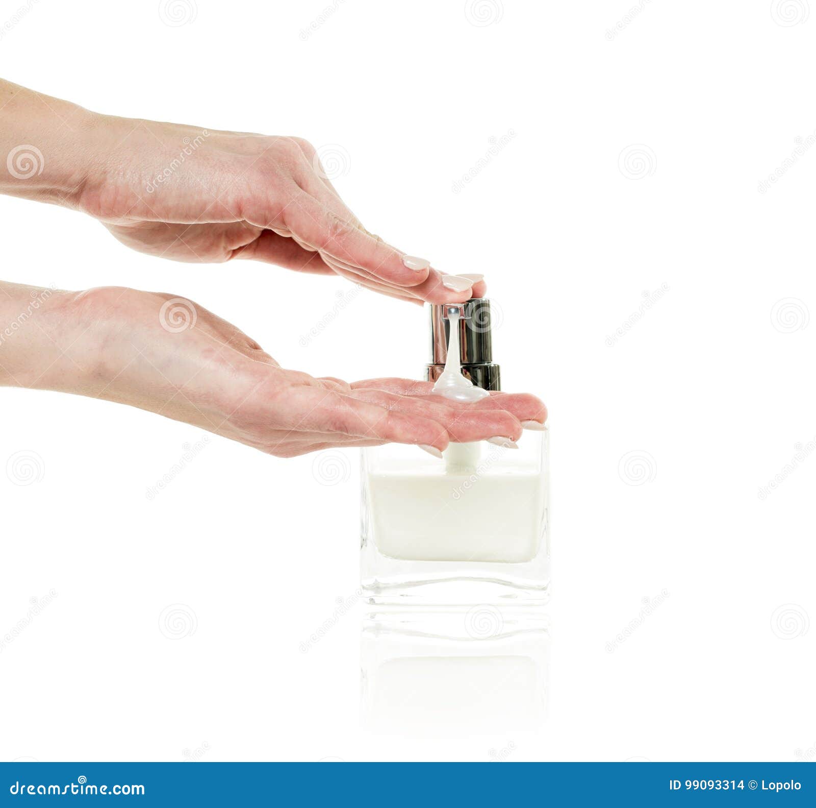 Hand Soap with Pumping Lotion from Bottle Stock Photo - Image of dollop ...
