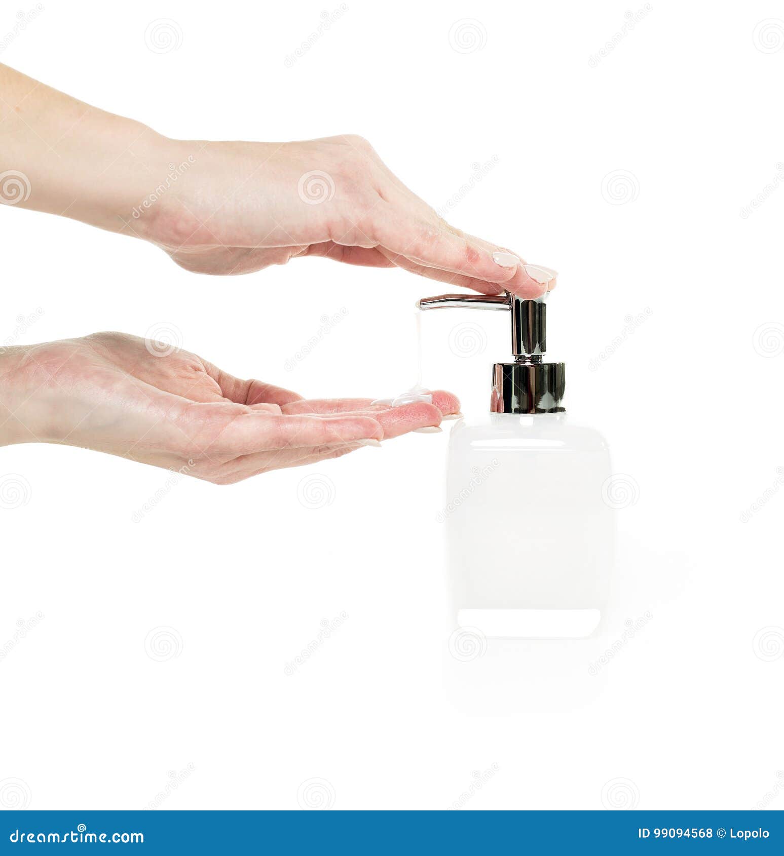 Hand Soap with Pumping Lotion from Bottle Stock Photo - Image of hand ...