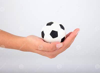 Hand with soccer ball stock photo. Image of team, ball - 11643556