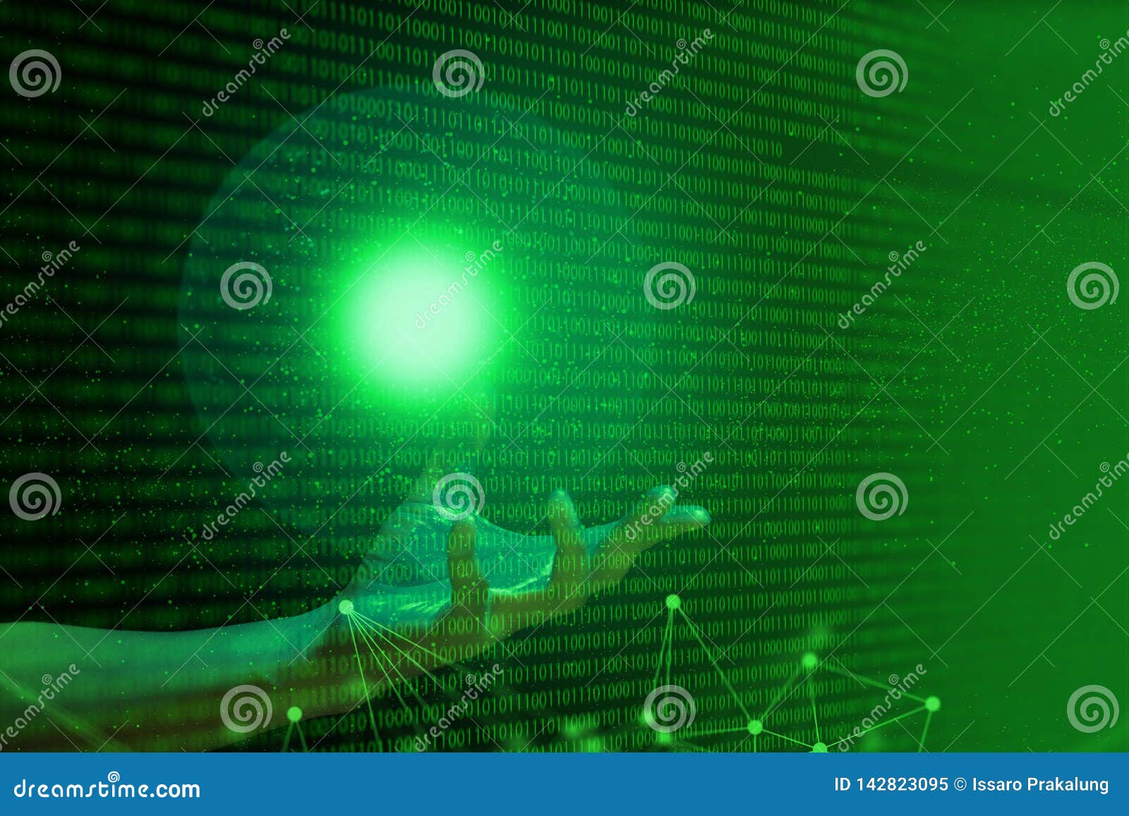 Hand with Social Data Netowork Floating, Information of Internet of ...