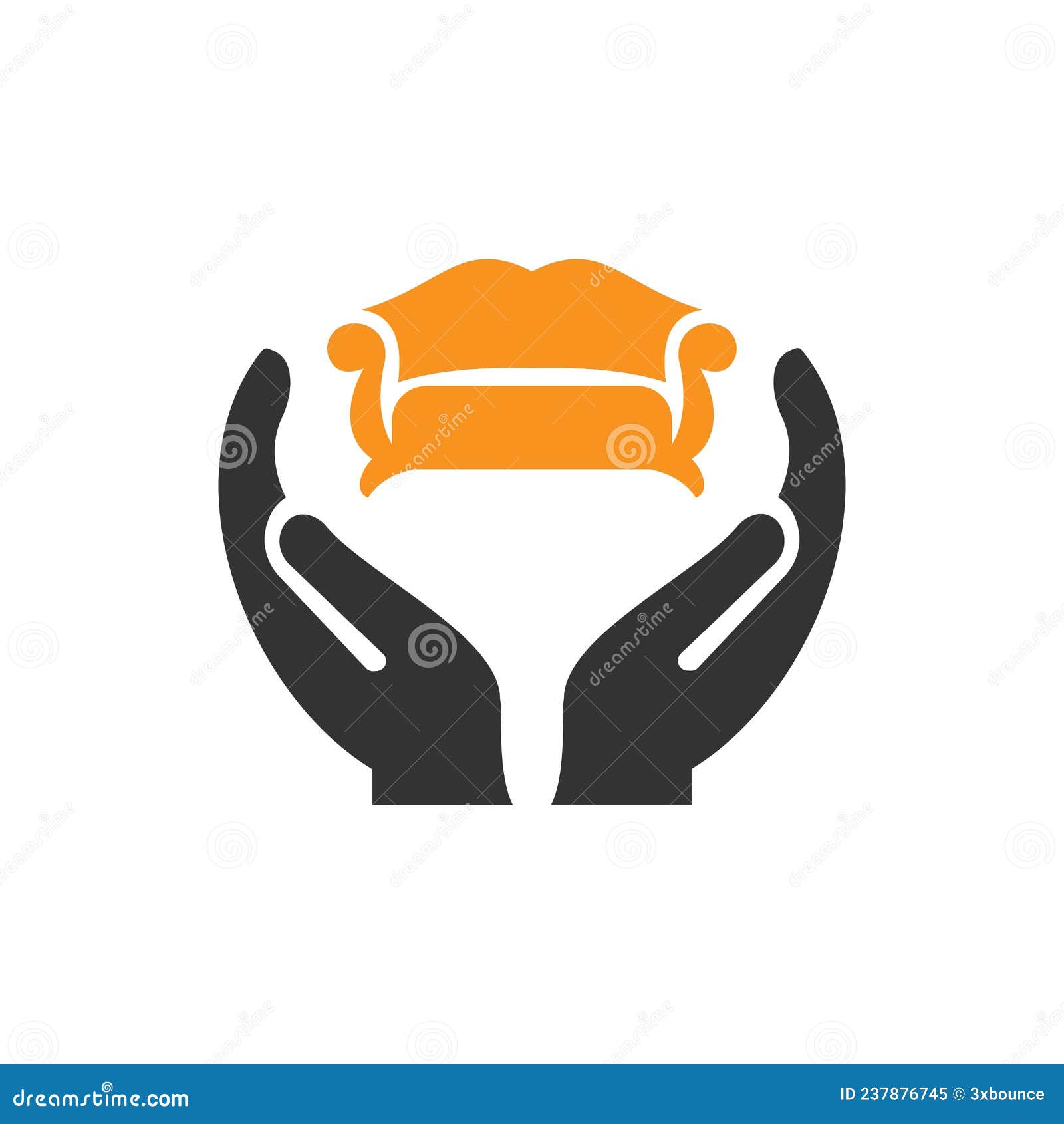 Hand Sofa Logo Design. Sofa Logo with Hand Concept Vector Stock Vector ...