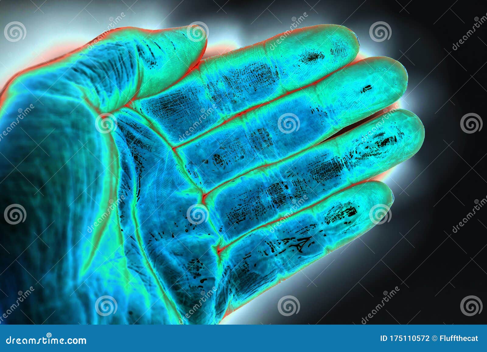 Hand Solarised To Illustrate Germs or Virus Contamination. Stock Photo ...