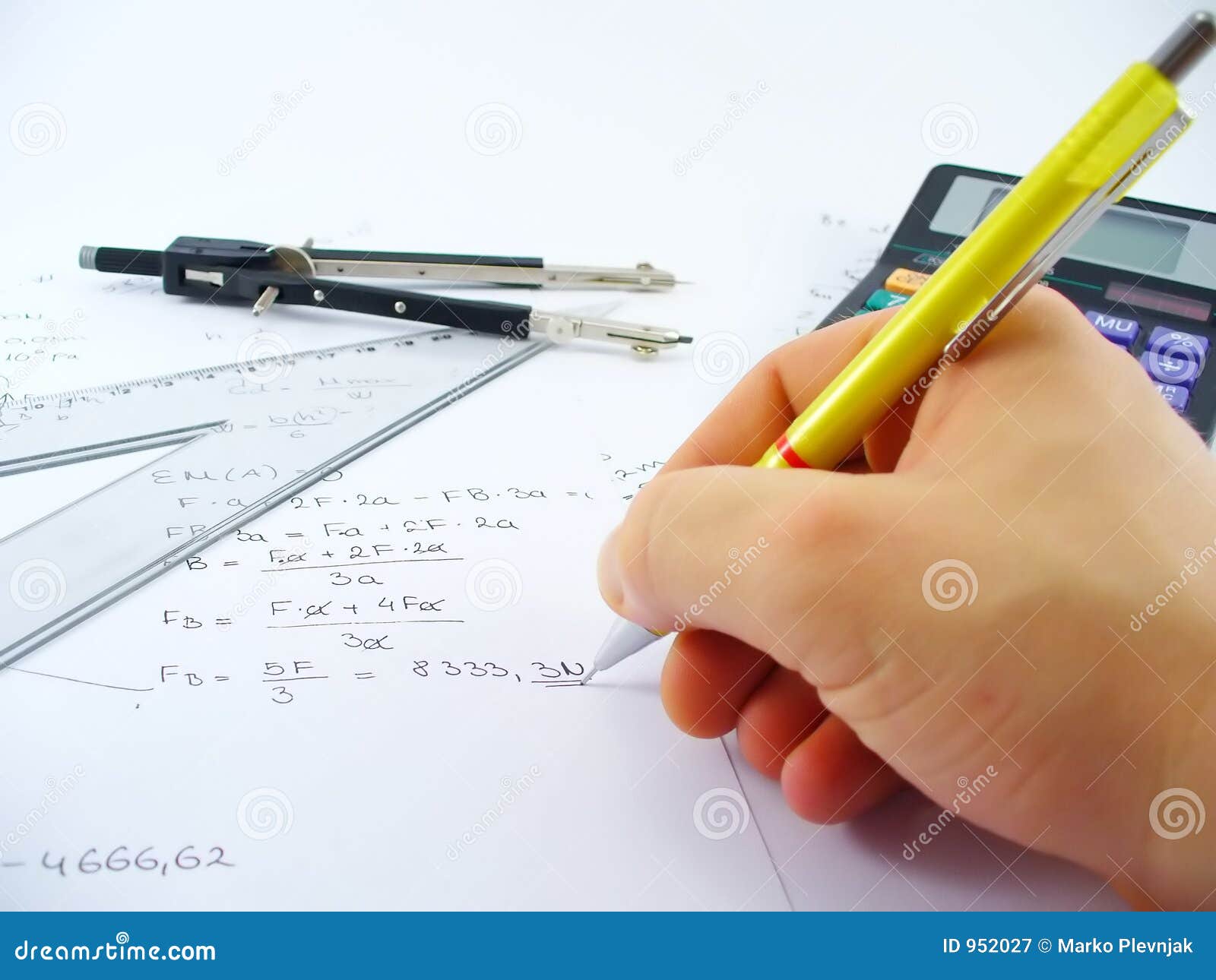 Hand solving problem stock image. Image of test, parts - 952027