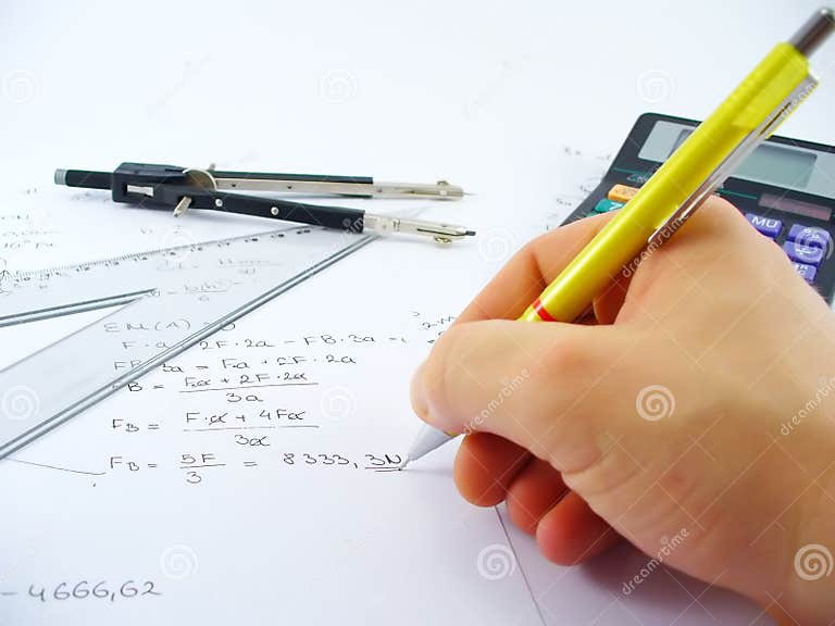 Hand solving problem stock image. Image of test, parts - 952027