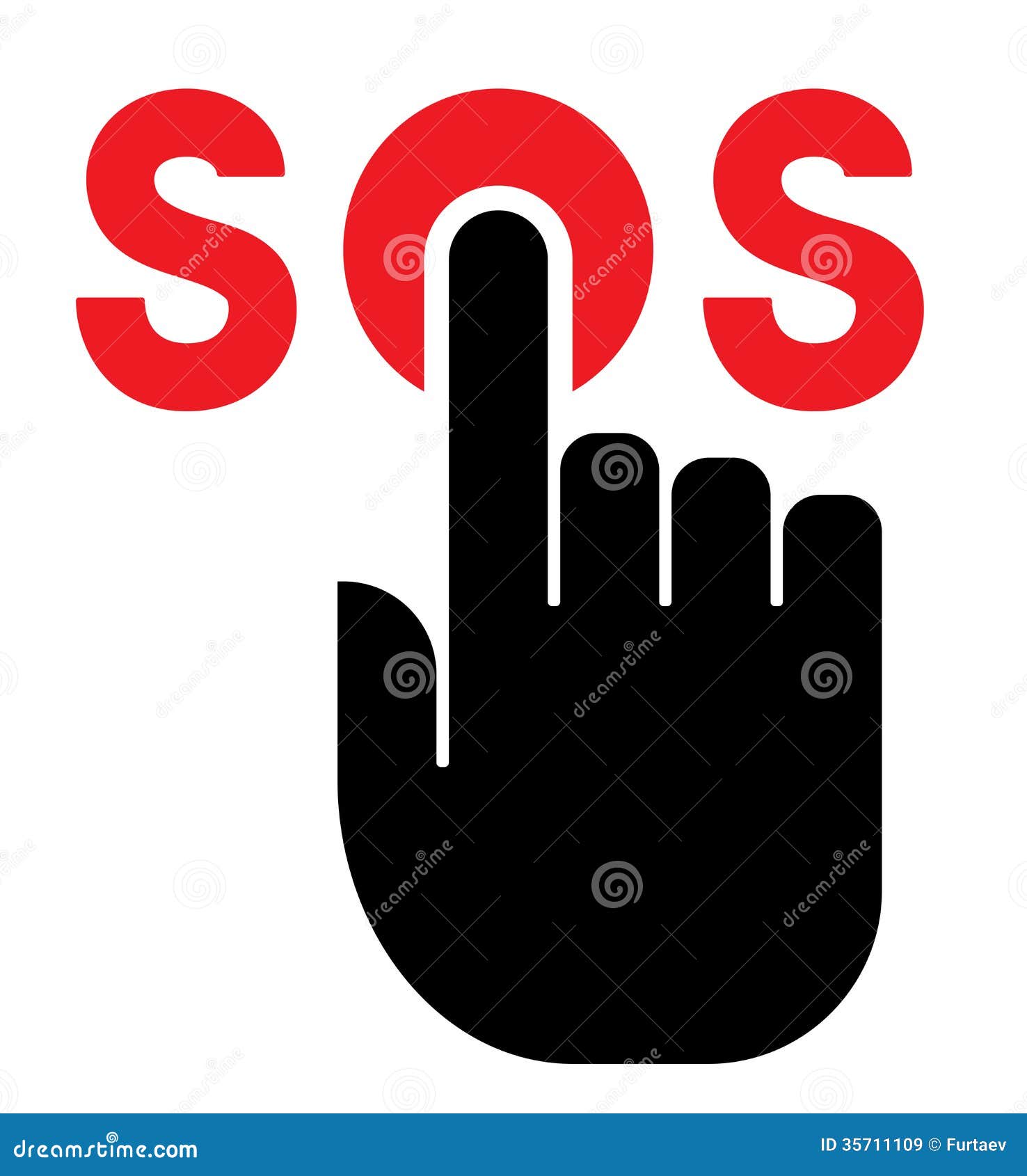Hand On SOS Button Royalty Free Stock Images - Image: 35711109