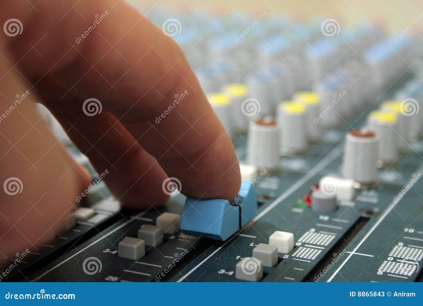 Hand on sound mixer stock image. Image of knob, production - 8865843