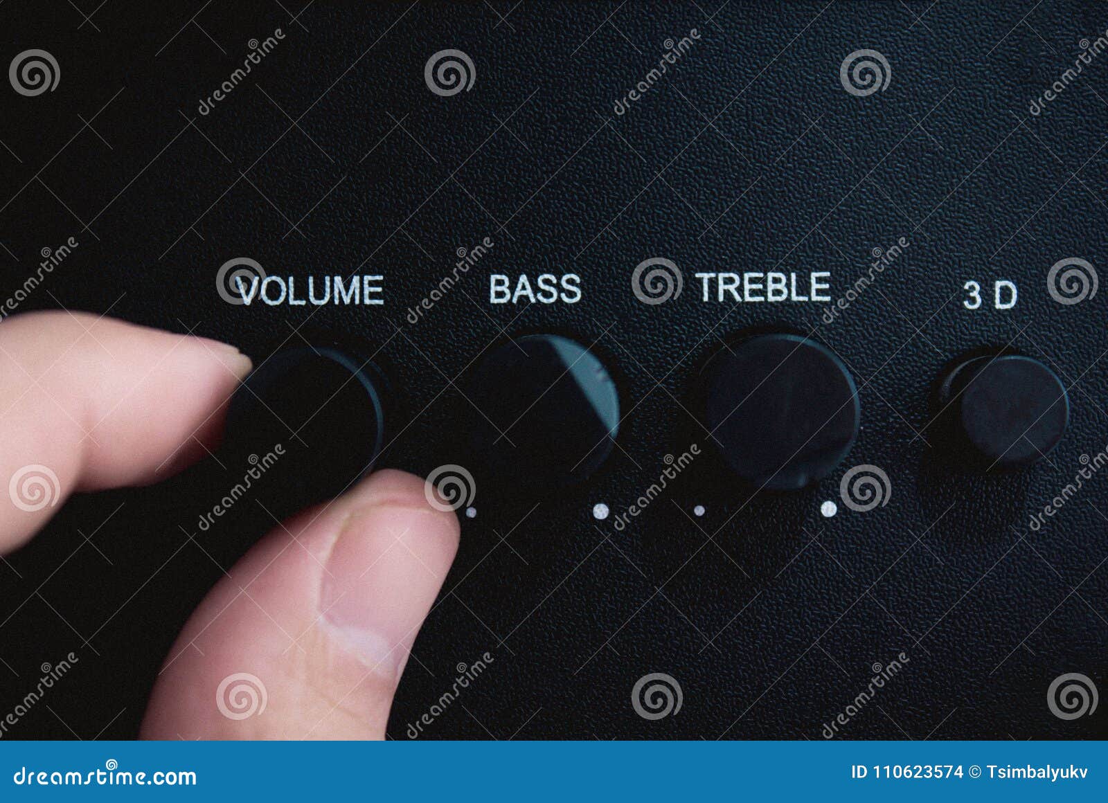 Hand on Sound Volume Control Knob Stock Photo - Image of icon ...