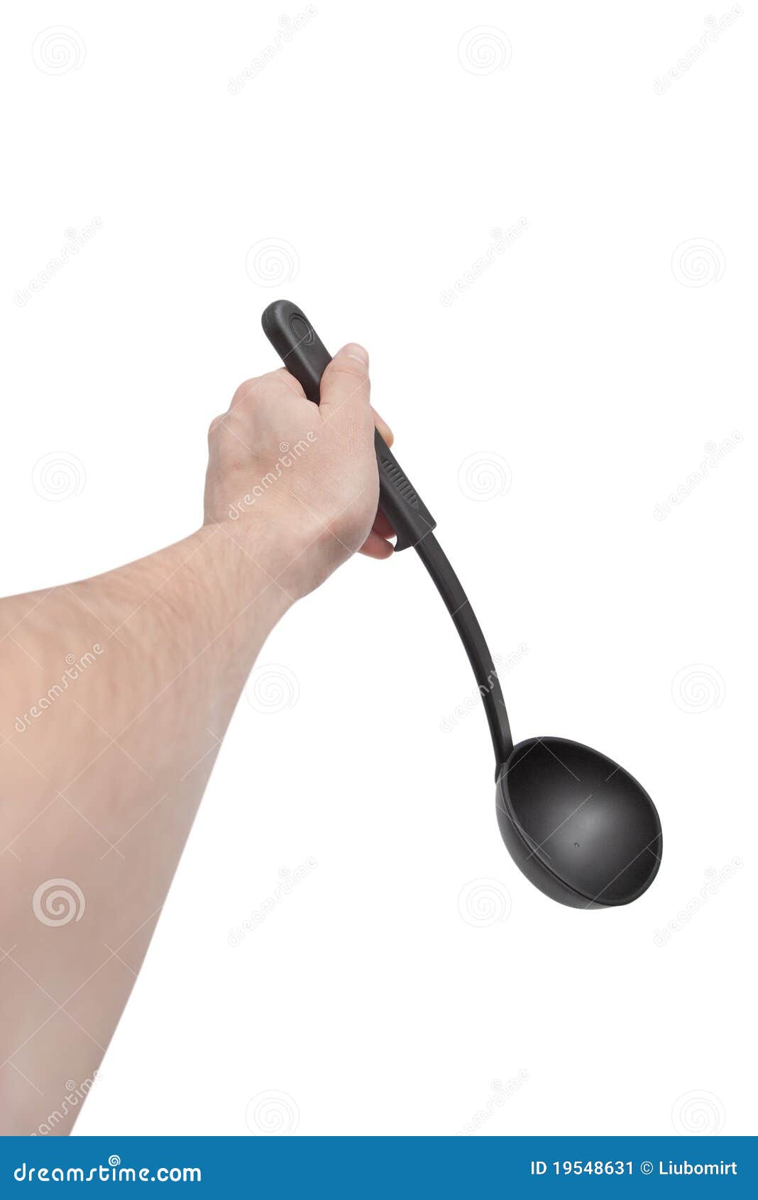 Hand with soup ladle stock image. Image of appliance - 19548631