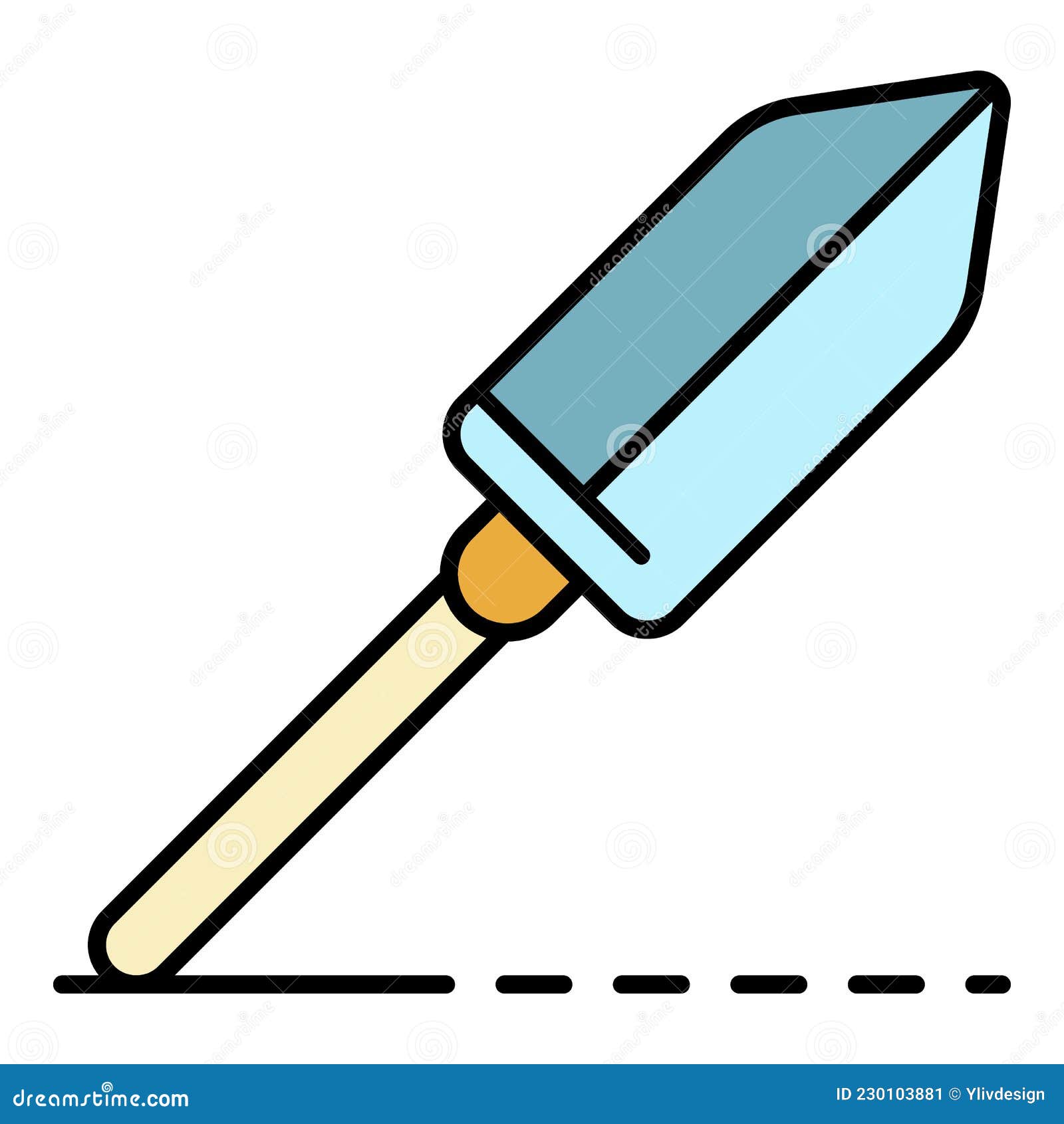 Hand Spade Icon Color Outline Vector Stock Vector - Illustration of ...